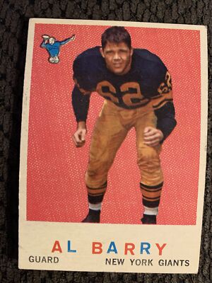 AL BARRY 1959 VINTAGE CARD Topps #138 Rookie NEW YORK GIANTS Sharp EX ...