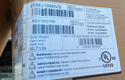 Frigidaire FFMV1846VS 1.8 cu. ft 1000W Over-the-Range Microwave Oven ...