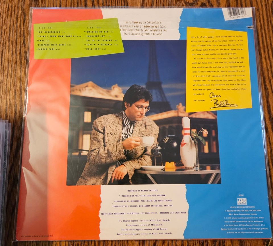 Stephen Bishop SIGNED Bowling In Paris LP Promo | eBay