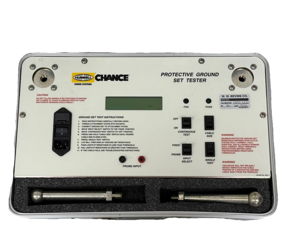 Hubbell Chance Protective Ground Set Tester Catalog No. C403-3220 | eBay