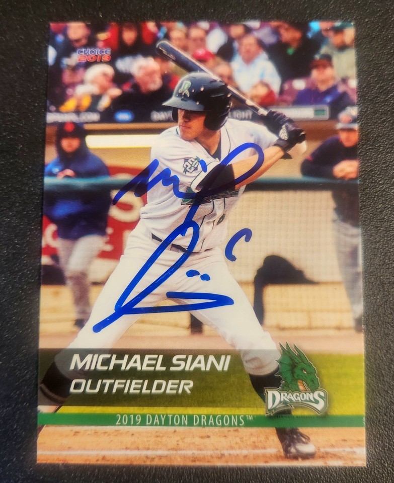 Mike Siani Autograph Signed 2019 Choice Dayton Dragons Card Cincinnati ...