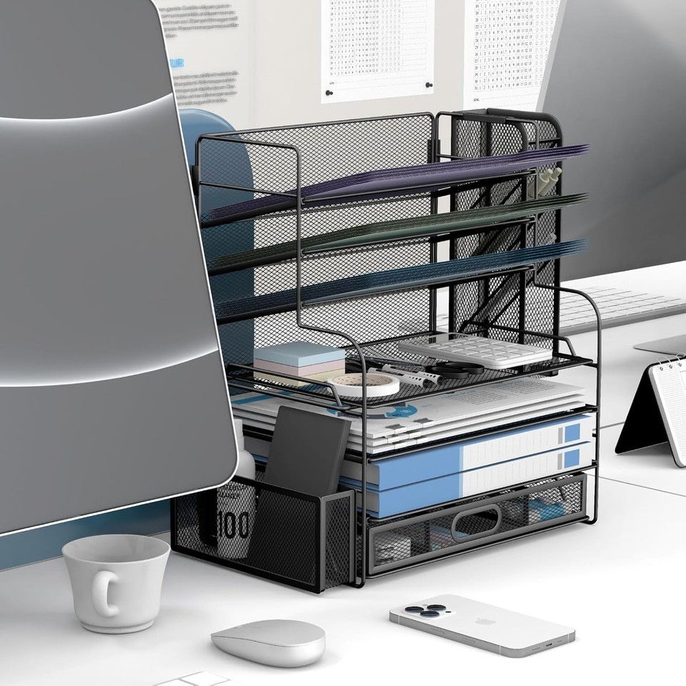 7 Tier Desk File Organizer Office storage Desk Accessories Desktop ...