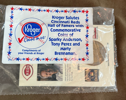 Kroger Cincinnati Reds 2000 SGA SEALED Coins Perez Brennaman Anderson ...