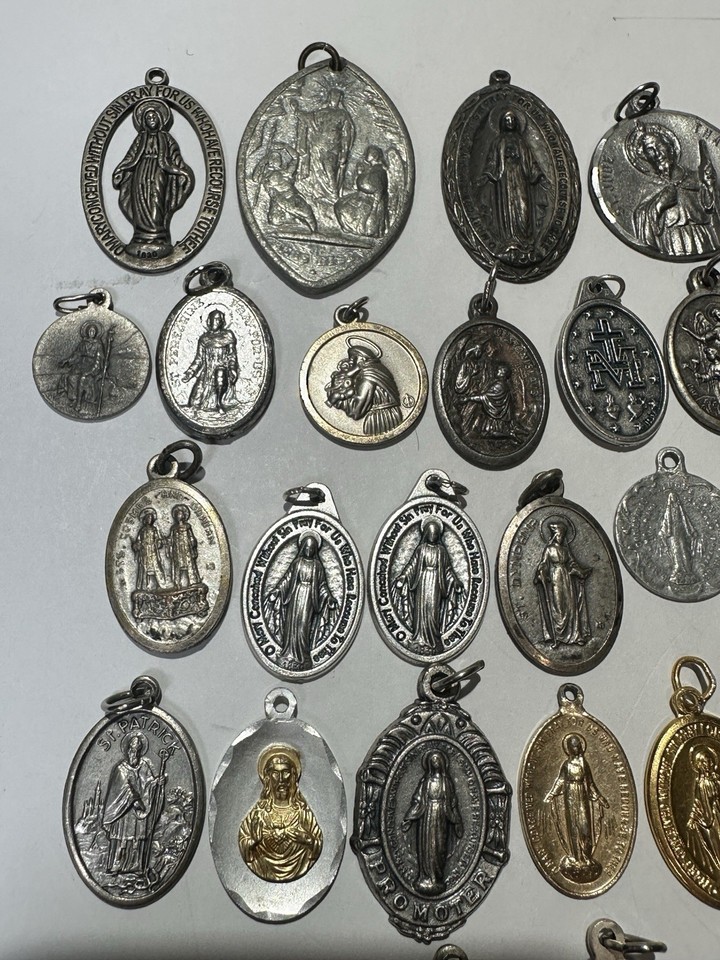Catholic Saint Charms Pendants Medals Lot Of 50 Silver & gold Tone | eBay
