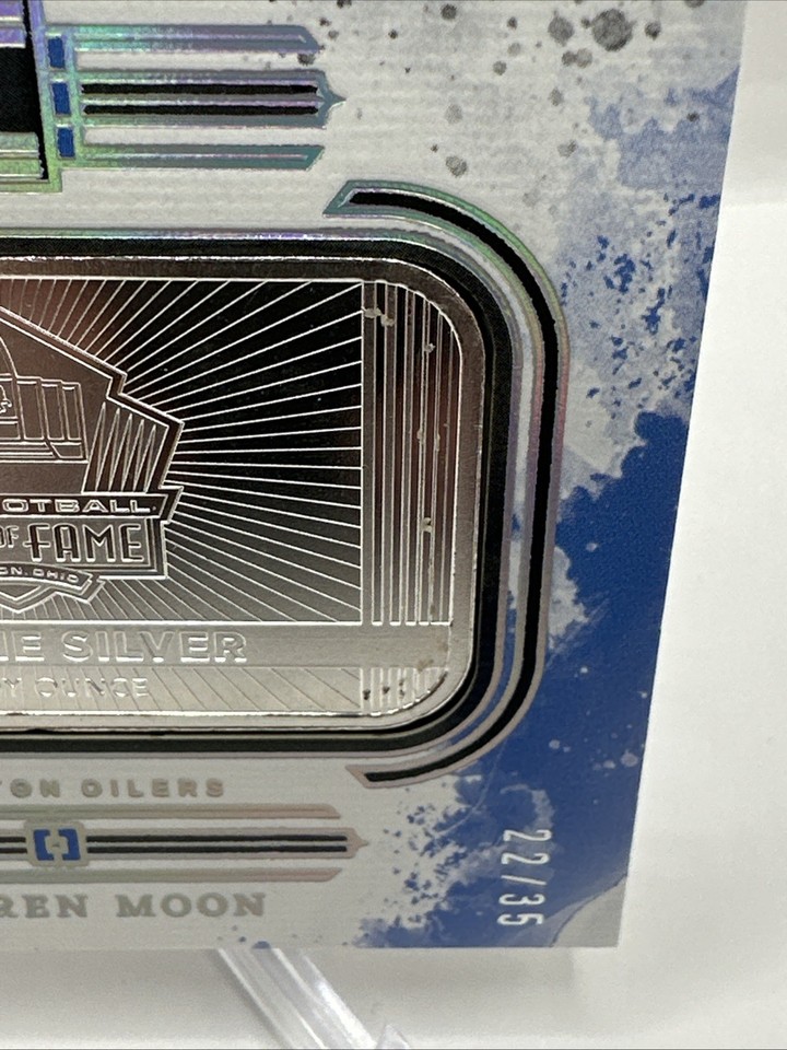 2025 Impeccable Warren Moon HALL OF FAME Fine SILVER bar /35 Houston ...