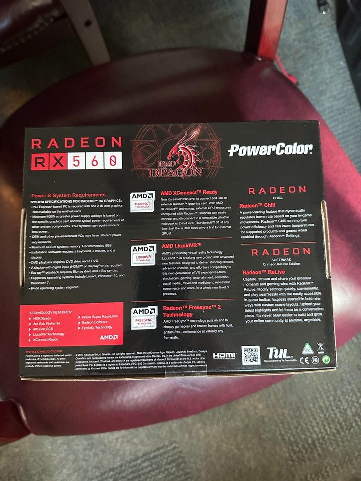 PowerColor AMD Radeon RX 550 Red Dragon Graphics Card 4GB 4713436172338 ...
