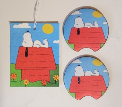 Snoopy Doghouse Car Coasters & Charm Custom Made | eBay