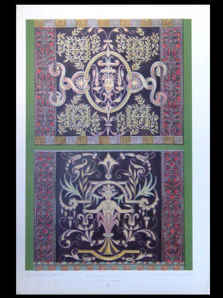 FRENCH RENAISSANCE HENRI II's BED - 1877 LITHOGRAPH - FRANCE, ORNAMENTS ...