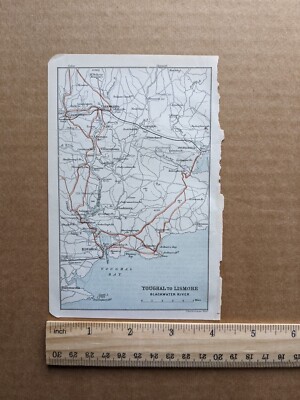 1888 Antique Map of Youghal to Lismore Ireland | eBay UK