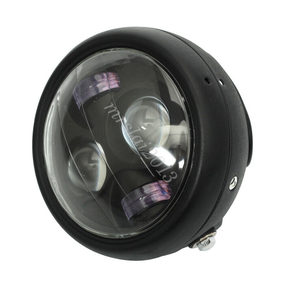 6.5'' 40W Motorcycle Black LED Headlight Projector For Cruisers Chopper ...