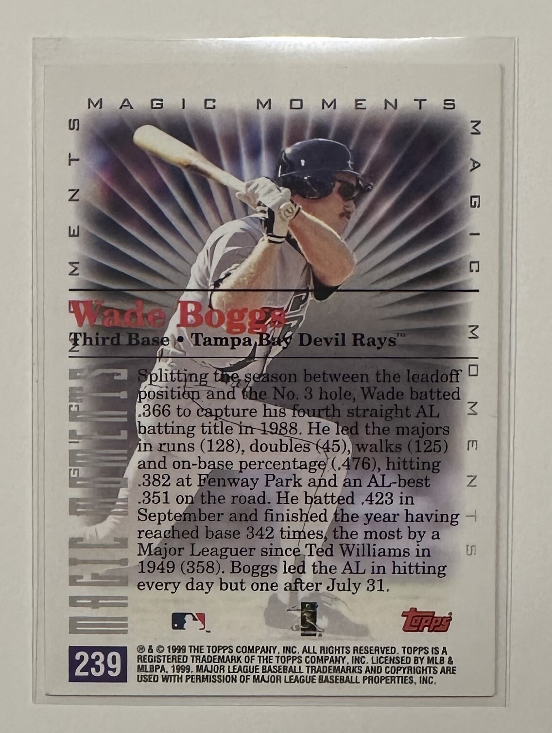 2000 Topps - Magic Moments 1983 Batting Title #239 Wade Boggs for sale ...