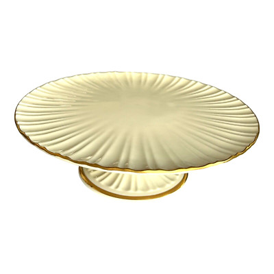 Vintage Beautiful Lenox Footed Cake Plate With Gold Trim | eBay