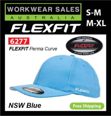 Flexfit Cap 6277 NSW Blue, Perma Curve Hats 6277 Caps Flex fit Hat ...