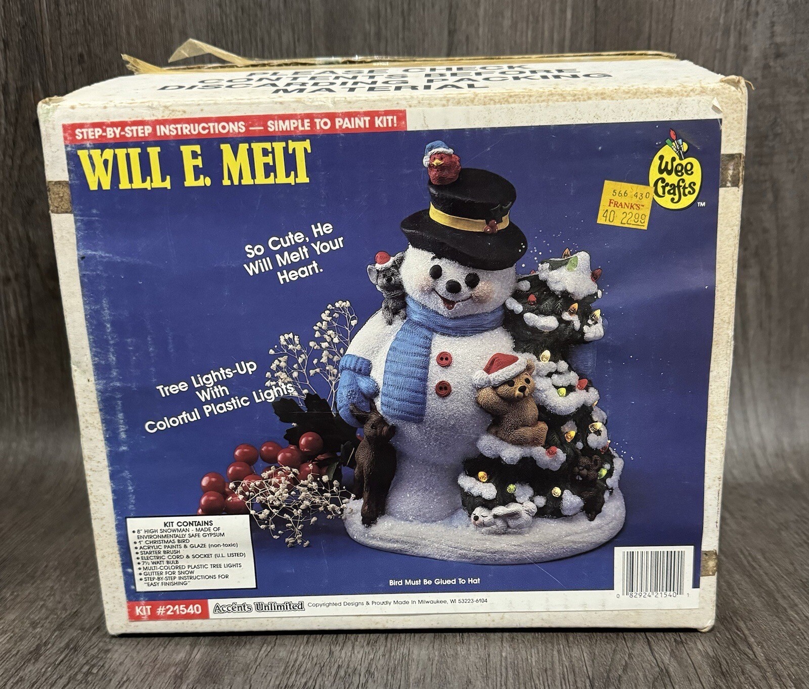 Wee Crafts Will E. Melt Ready to Paint Kit 21540 Paints Are Dried up ...