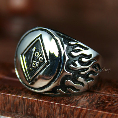 Men's Biker 1%er Motorcycle Outlaw One Percenter Stainless Steel Ring ...