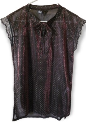 Lularoe Elegant Stud Polka Dot Grace Medium Copper Pink Shimmer M Sheer ...