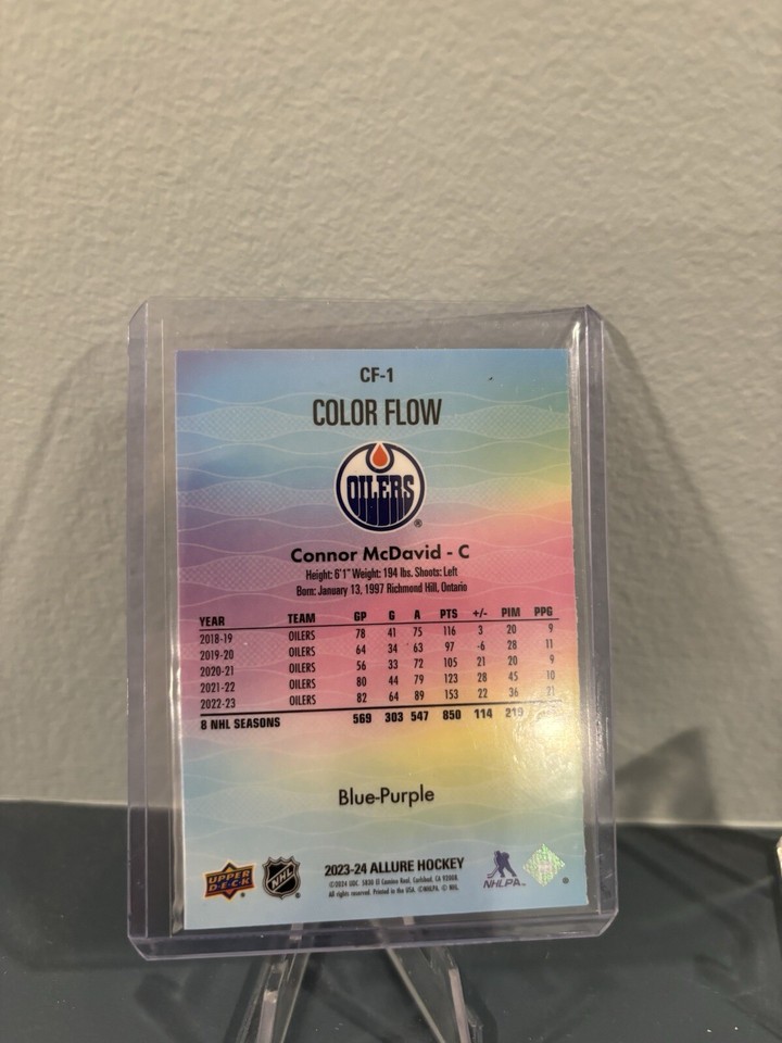 2023-24 Upper Deck Allure - Color Flow Blue Purple #CF-1 Connor McDavid ...