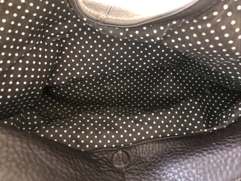 Large Radley Dark Brown Leather Shoulder Tote Bag With Dog Tag Charm | eBay