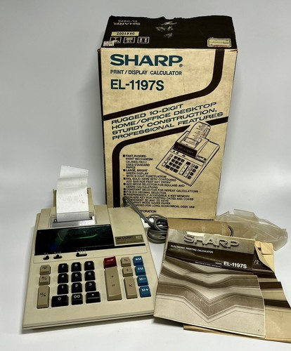 Vintage Sharp EL -1197S 10 Digit Adding Machine Calculator With ...