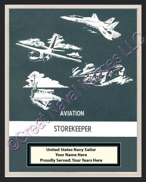 AVIATION STOREKEEPER Rate Print 1 Personalized on Canvas US Navy ...
