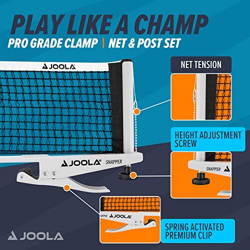 JOOLA Snapper Professional Table Tennis Net and Post Set - Portable and ...