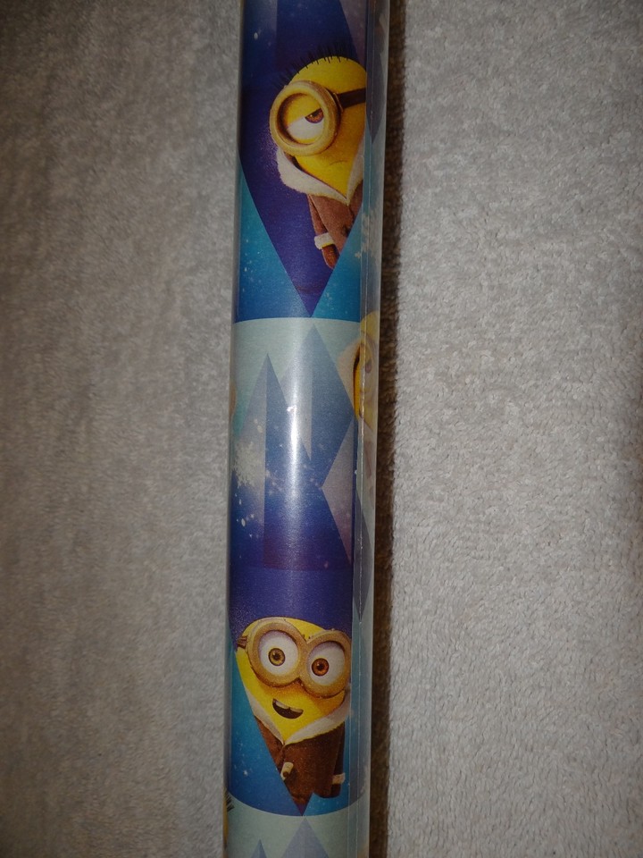 MINIONS GIFT WRAP WRAPPING PAPER FOLDED FLAT ALL HOLIDAY 20 SQ. FT. NEW ...
