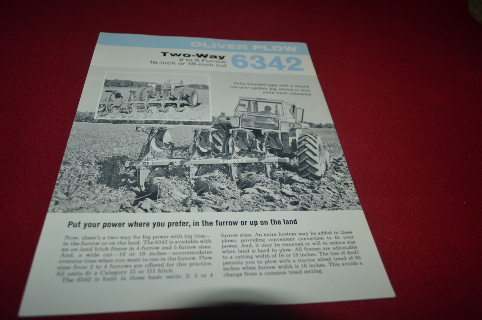 Oliver Tractor 6342 Plow Dealer's Brochure TBPA | eBay