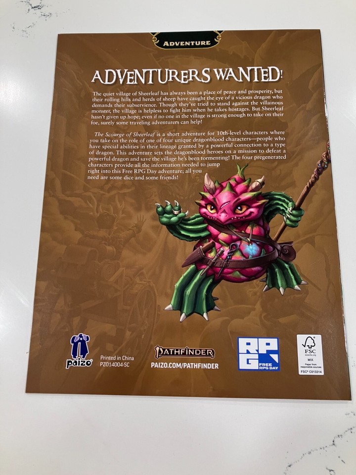 PAIZO - PATHFINDER - THE SCOURGE OF SILVERLEAF - RPG 2025 FREE RPG DAY ...
