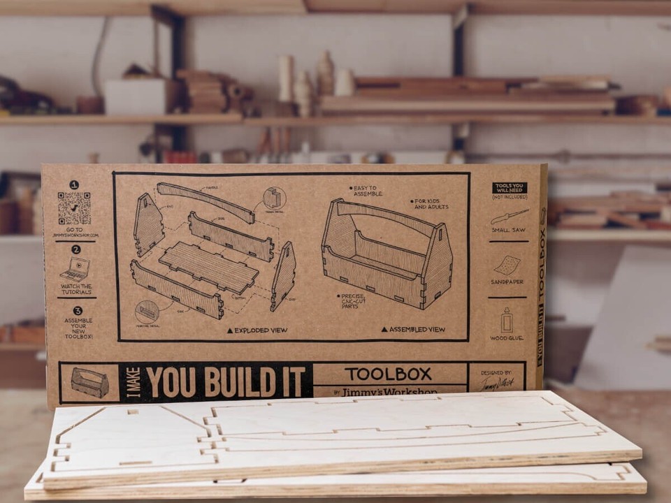 NEW Jimmy's I Make You Build Toy Tool Box DIY Craft, Woodworking for ...