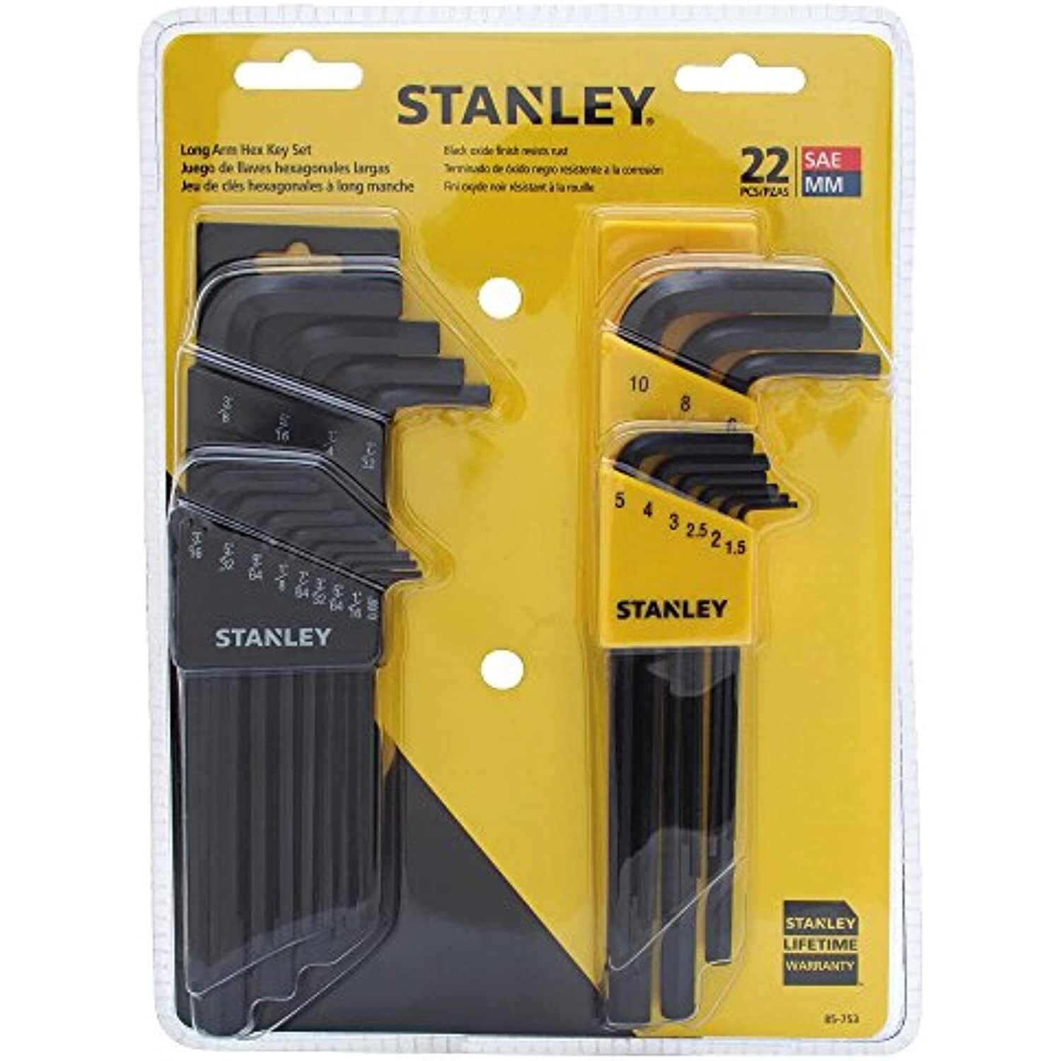 STANLEY Hex Key Set, Long Arm, SAE & MM, 22-Piece (85-753) | eBay