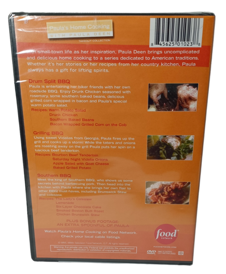 New & Sealed Food Network Paula's Home Cooking BBQ 2003 DVD - Southern ...