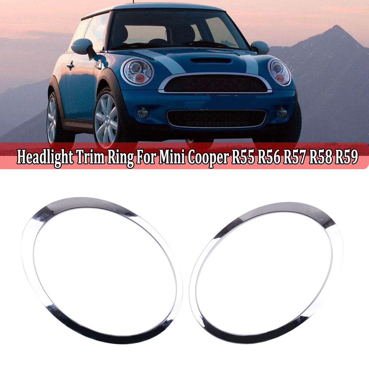 Zierring Scheinwerfer Lampe Rings Chrom Glanz Für Mini Cooper R55 R56 ...