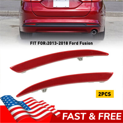 Fit For 2013-2018 Ford Fusion Rear Bumper Reflector Light Left+Right ...