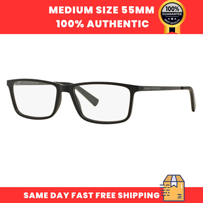 Armani Exchange Men's Eyeglasses AX3027 8078 Matte Black Rectangle 55 ...