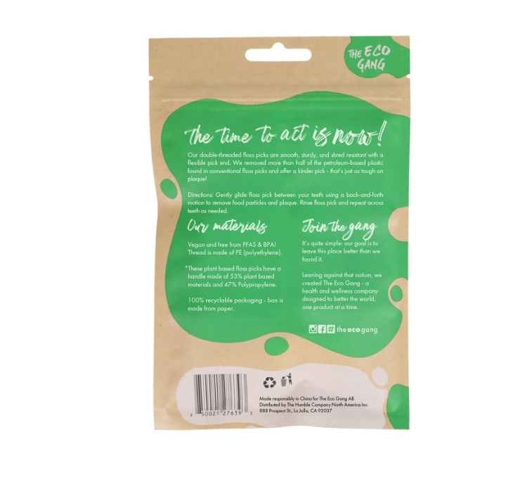 1- Eco Gang Mint Floss Picks, 50-pc Pack | eBay