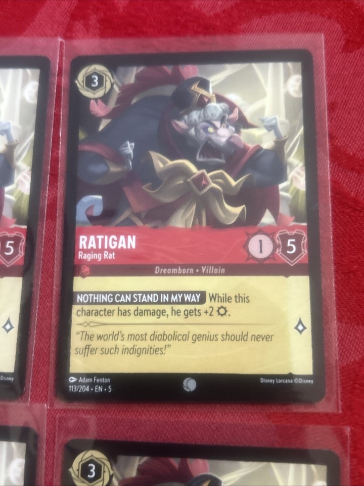 x4 Lorcana Shimmering Skies - Ratigan - Raging Rat - 113/204 - M/NM x4 ...