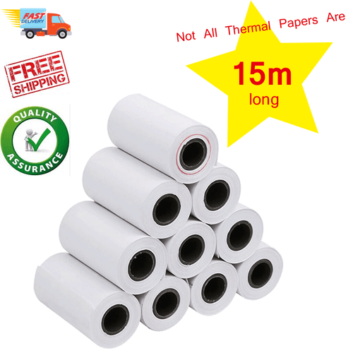 Thermal Paper EFTPOS Rolls 57x35mm Super Long 15m Cash Register Receipt ...