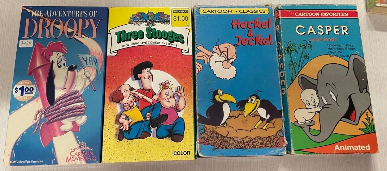 14 VHS Inki Gabby Droopy Gumby Bullwinkle Casper Heckel & Jeckel Tex ...