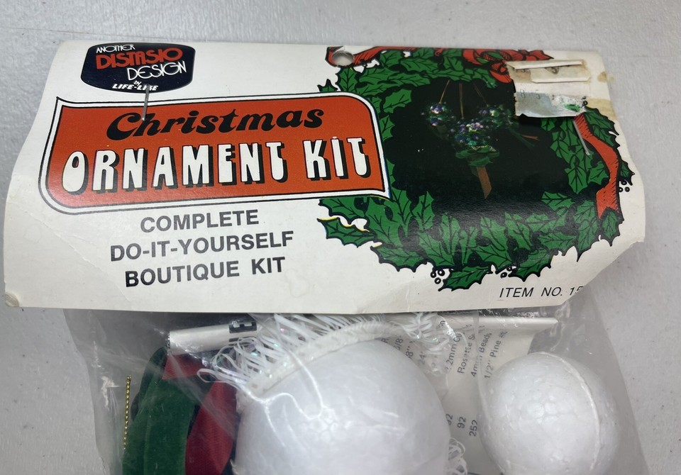 Distasio Christmas Ornament Boutique Ball Kit NOS Vtg Sequin Bead Pin 3 ...