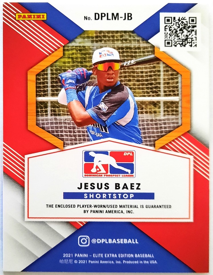 Jesus Baez 2021 Panini Elite Extra Edition #DPLM-JB Material Relic - NY ...
