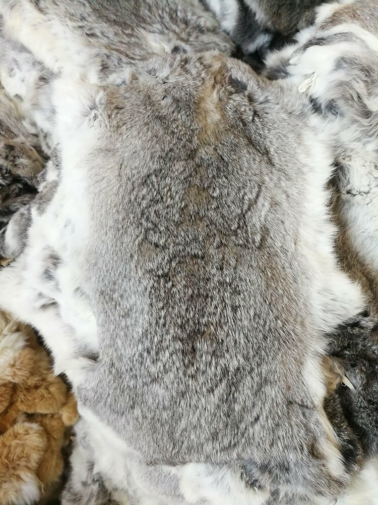 6Pack Natural Genuine Soft Rabbit Fur Pelt Skin Tanned Leather Hide ...