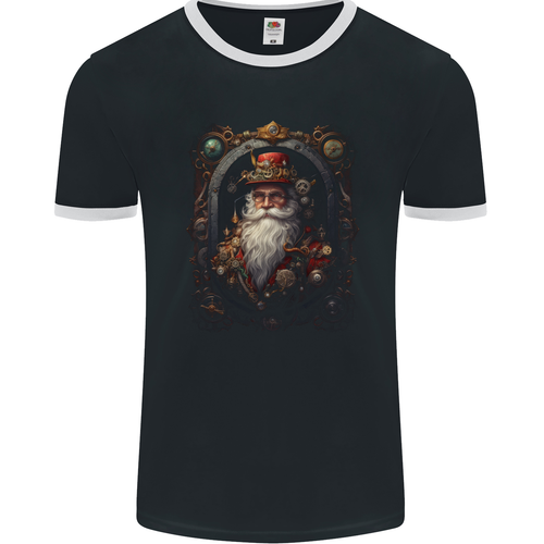 Steampunk Santa Claus Xmas Christmas Mens Ringer T-Shirt FotL | eBay