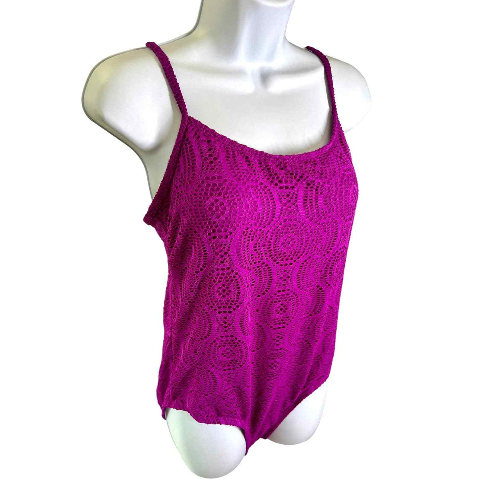 Catalina Purple Crochet One-Piece Swim Bathing Suit W… - Gem