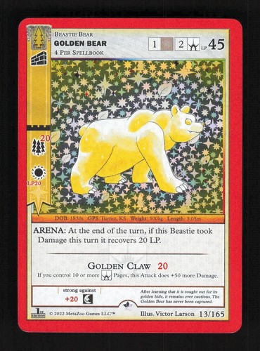 MetaZoo Wilderness 1st Edition - GOLDEN BEAR 13/165 - FULL HOLO - NM/M ...