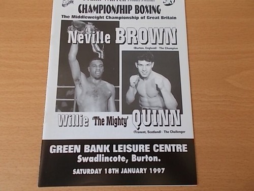 Neville Brown v Willie Quinn,Swadlincote,Burton 18-1-1997. (Box140 ...