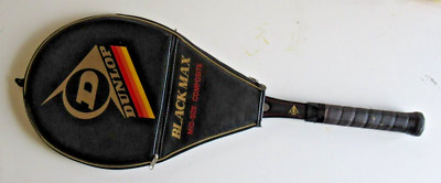 Vintage 1980's Dunlop Black Max Mid-Size Composite Tennis Racquet With ...