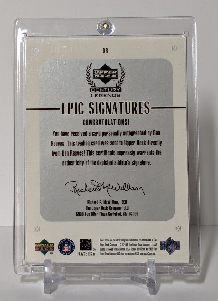 DAN REEVES 1999 UPPER DECK EPIC SIGNATURES ON CARD AUTO | eBay