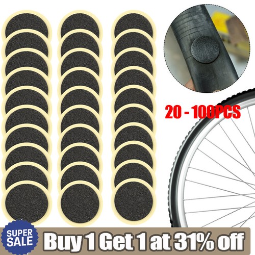 100X Self-Adhesive Glueless Bike Puncture Repair Patches Inner Tube ...
