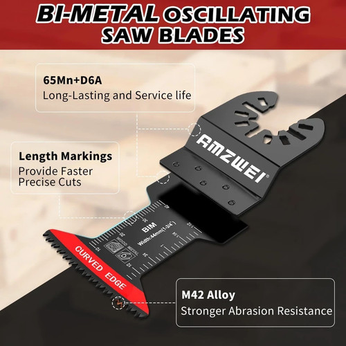 10 Pcs Bi-Metal Oscillating Tool Blades Metal Cutting, 1-3/4" Curved ...