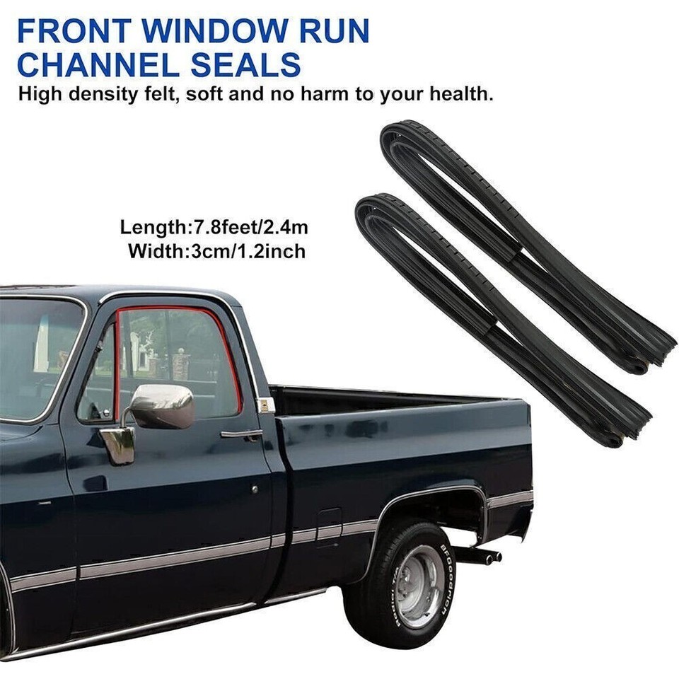 Front Door Window Run Sweep Felts Weatherstrip Seals Kit Set for Chevy ...